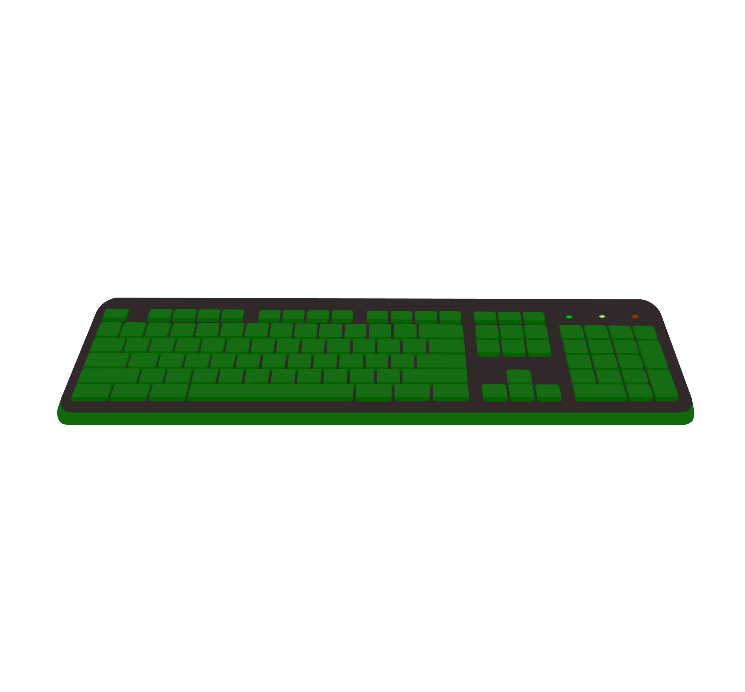 3D Style Green Keyboard PNG - MyFreeDrawings